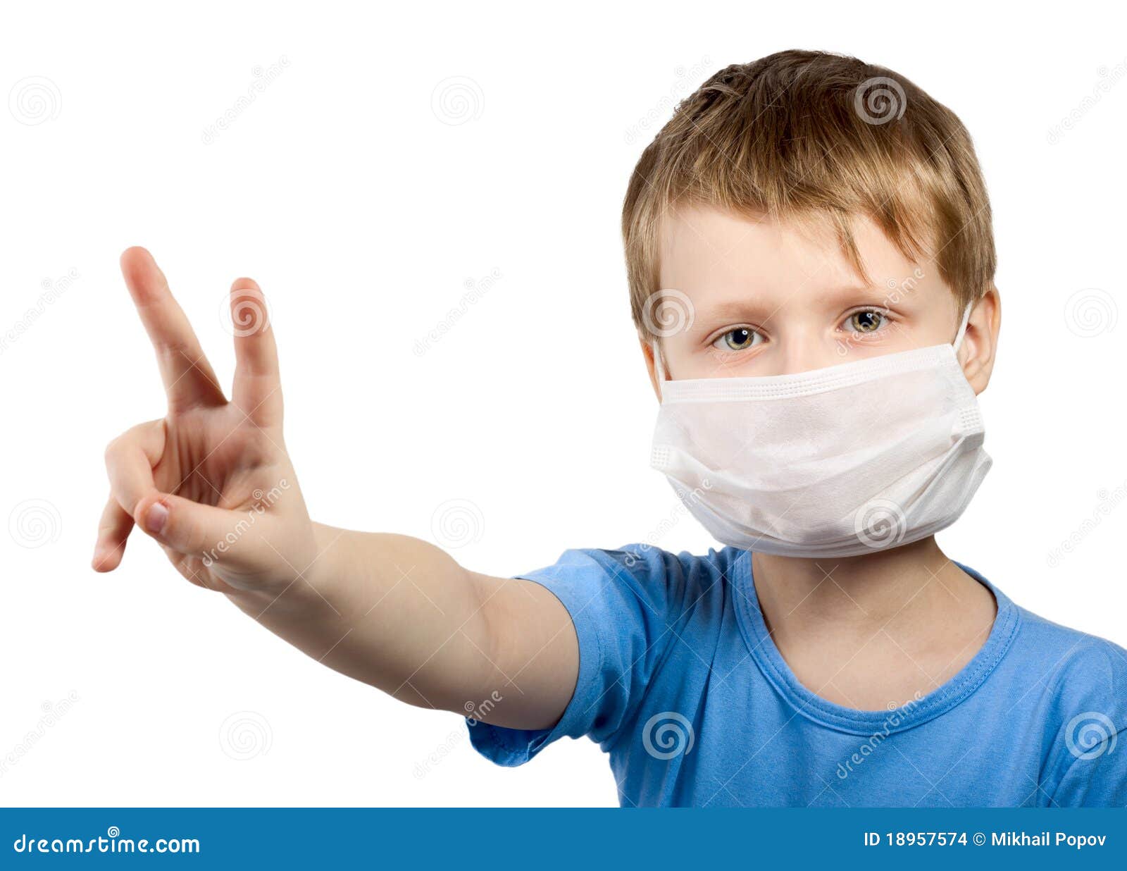 Flu Illness Child Boy in Surgical Mask Stock Photo - Image of male ...