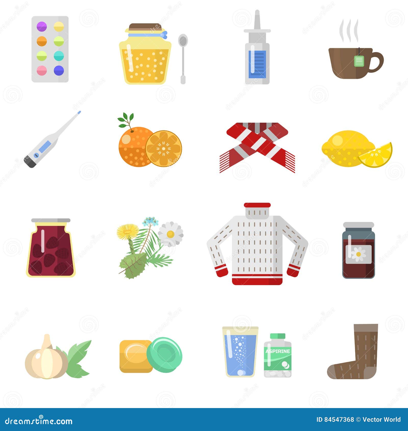 Flu influenza icons set stock vector. Illustration of medical - 84547368