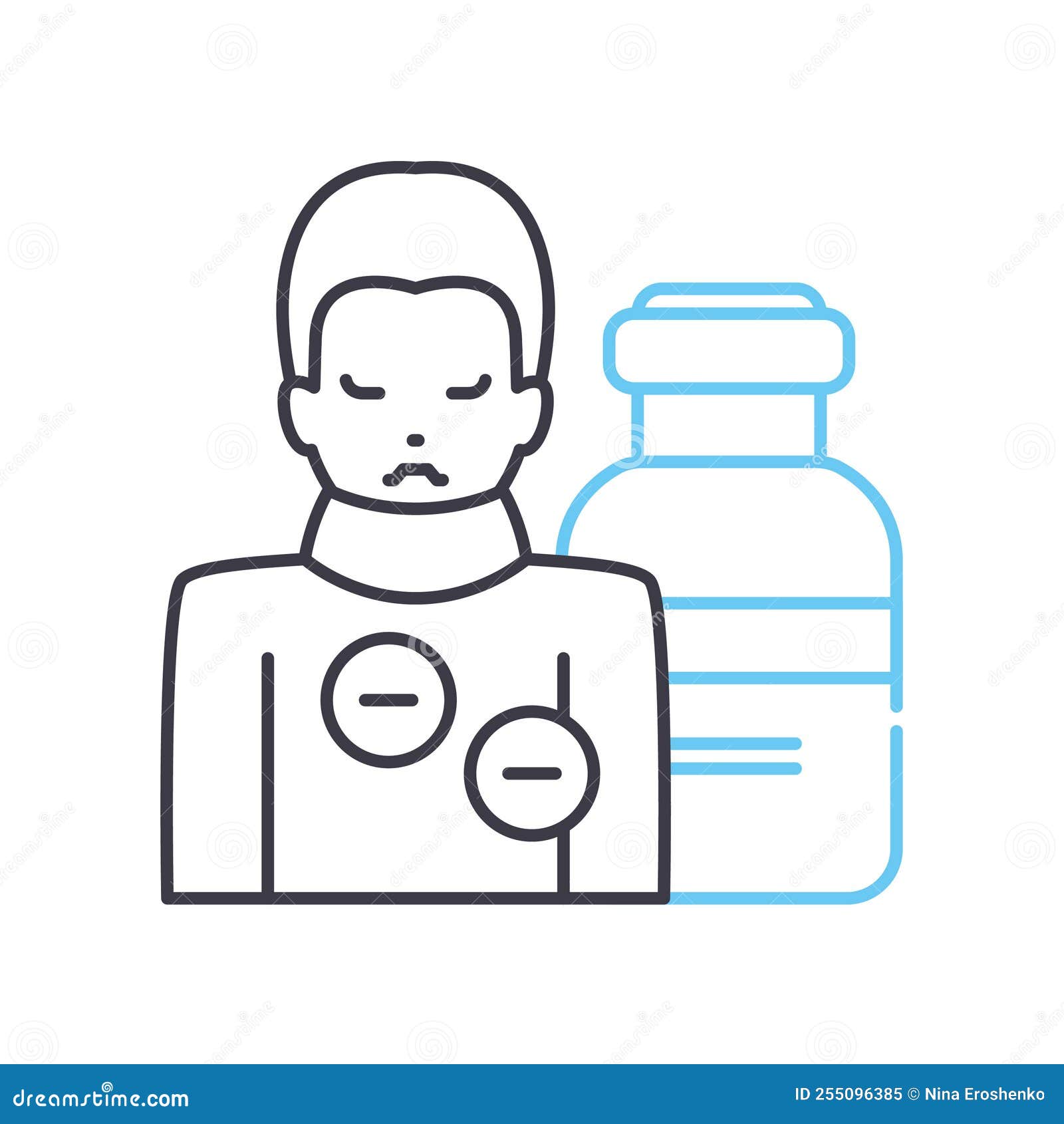 Flu Line Icon, Outline Symbol, Vector Illustration, Concept Sign Stock ...