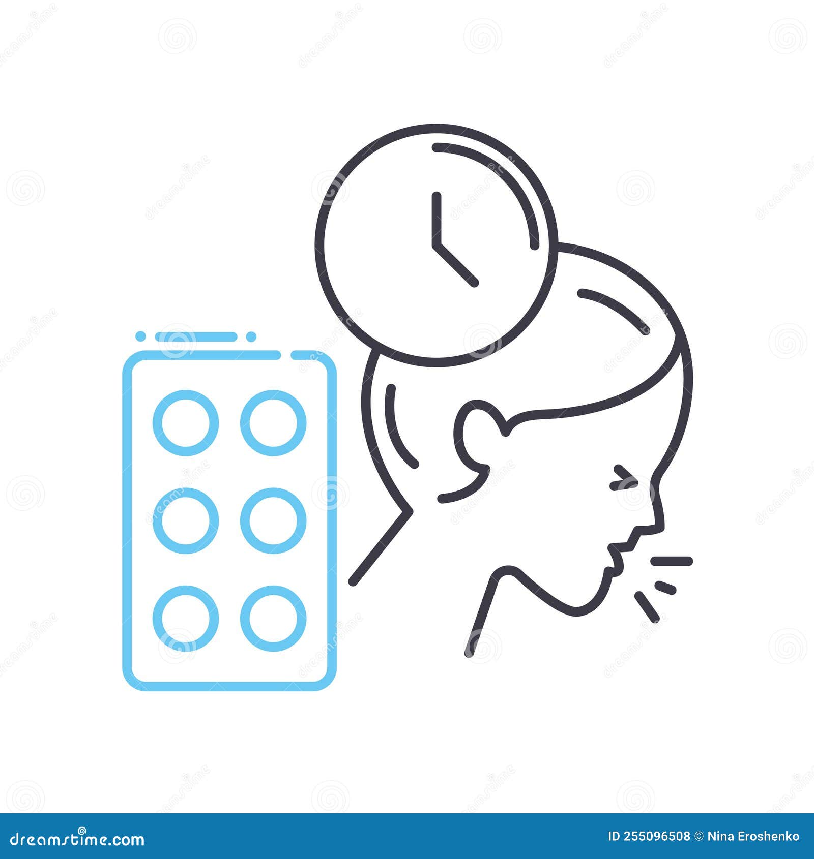 Flu Line Icon, Outline Symbol, Vector Illustration, Concept Sign Stock ...