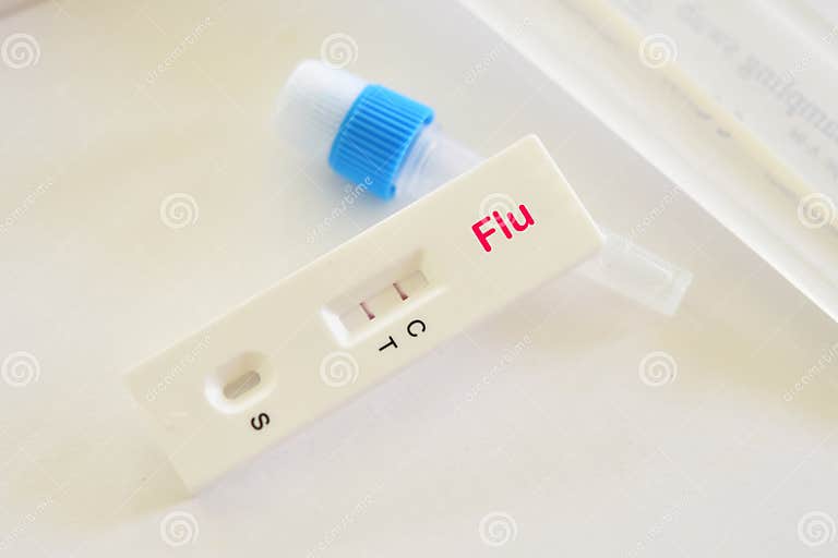 Flu positive test result stock photo. Image of swab - 288643138