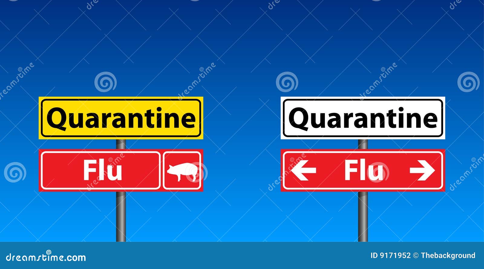 Flu quarantine signs stock illustration. Illustration of signs - 9171952
