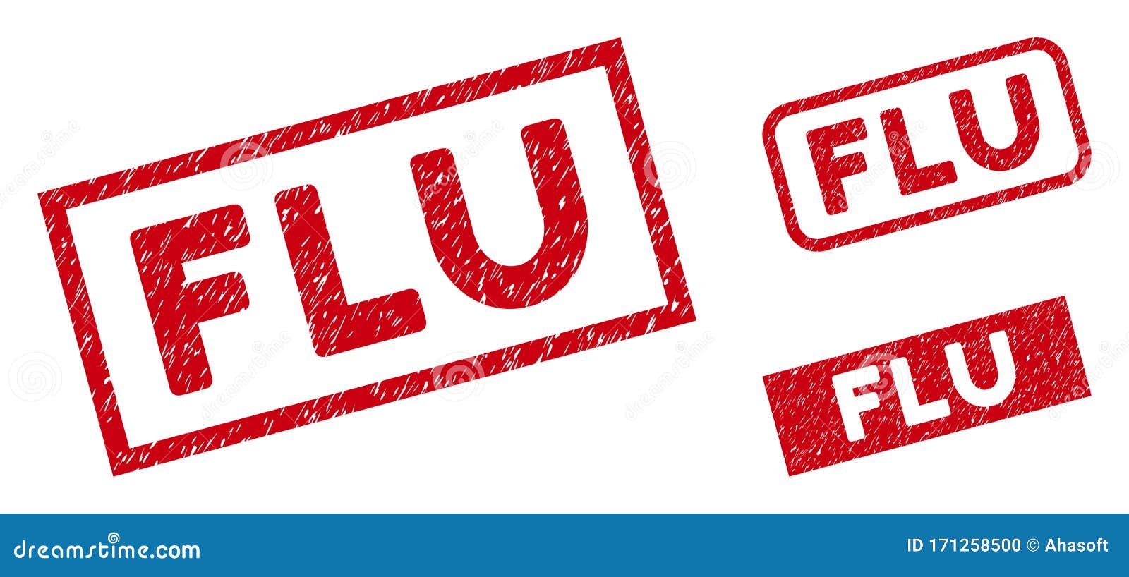 Scratched Flu Rectangular Stamp Seals Stock Vector - Illustration of ...