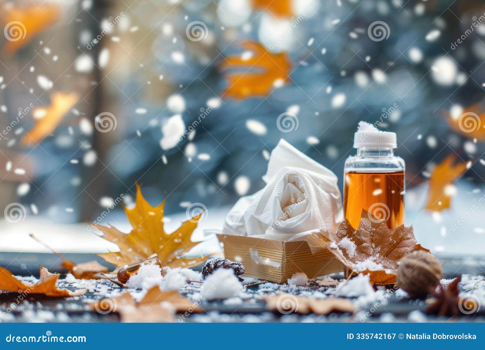 Flu Season Virus Spread with Microscopic Germs, Bacteria, and Particles ...