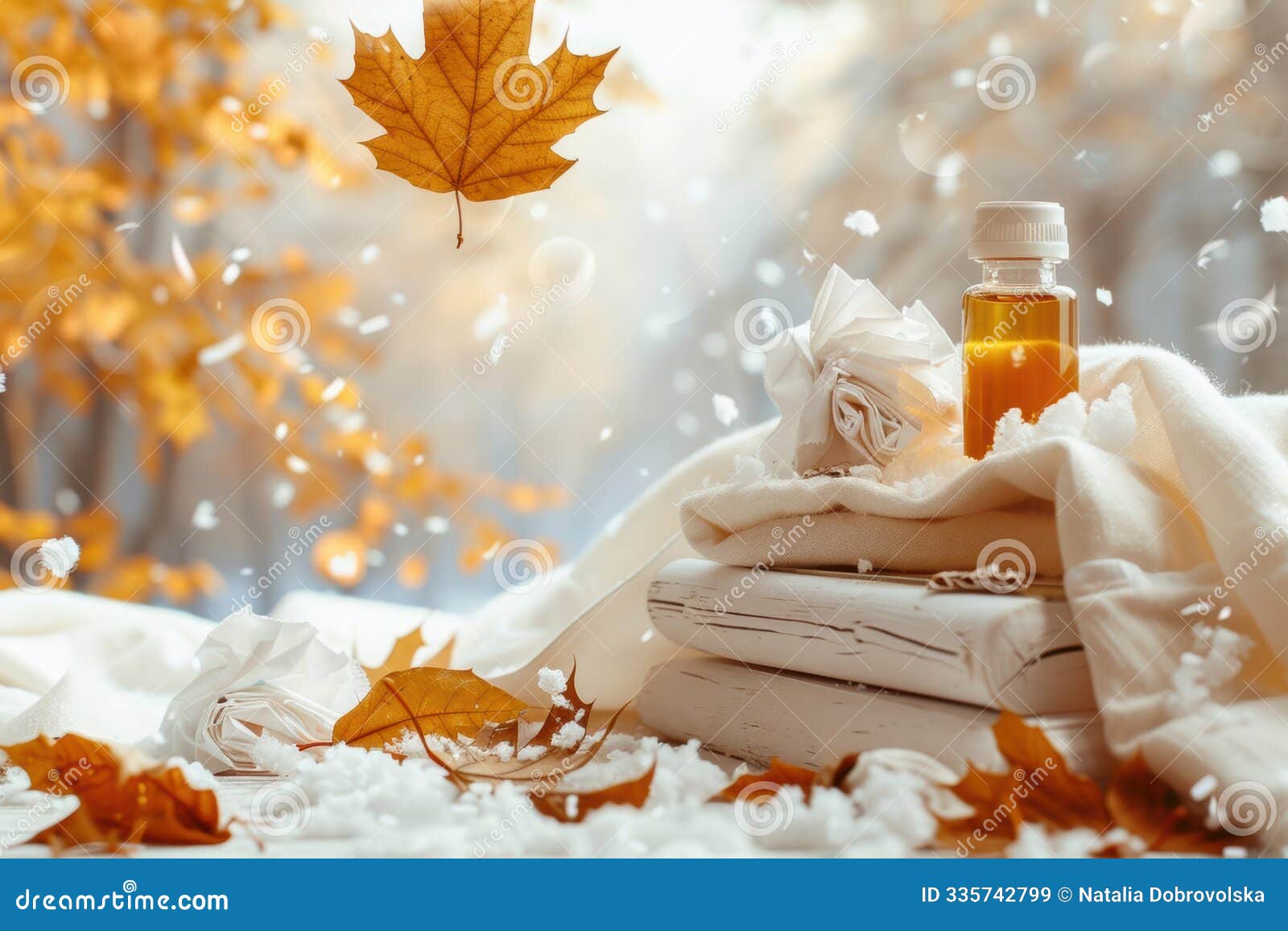 Flu Season Virus Spread with Microscopic Germs, Bacteria, and Particles ...