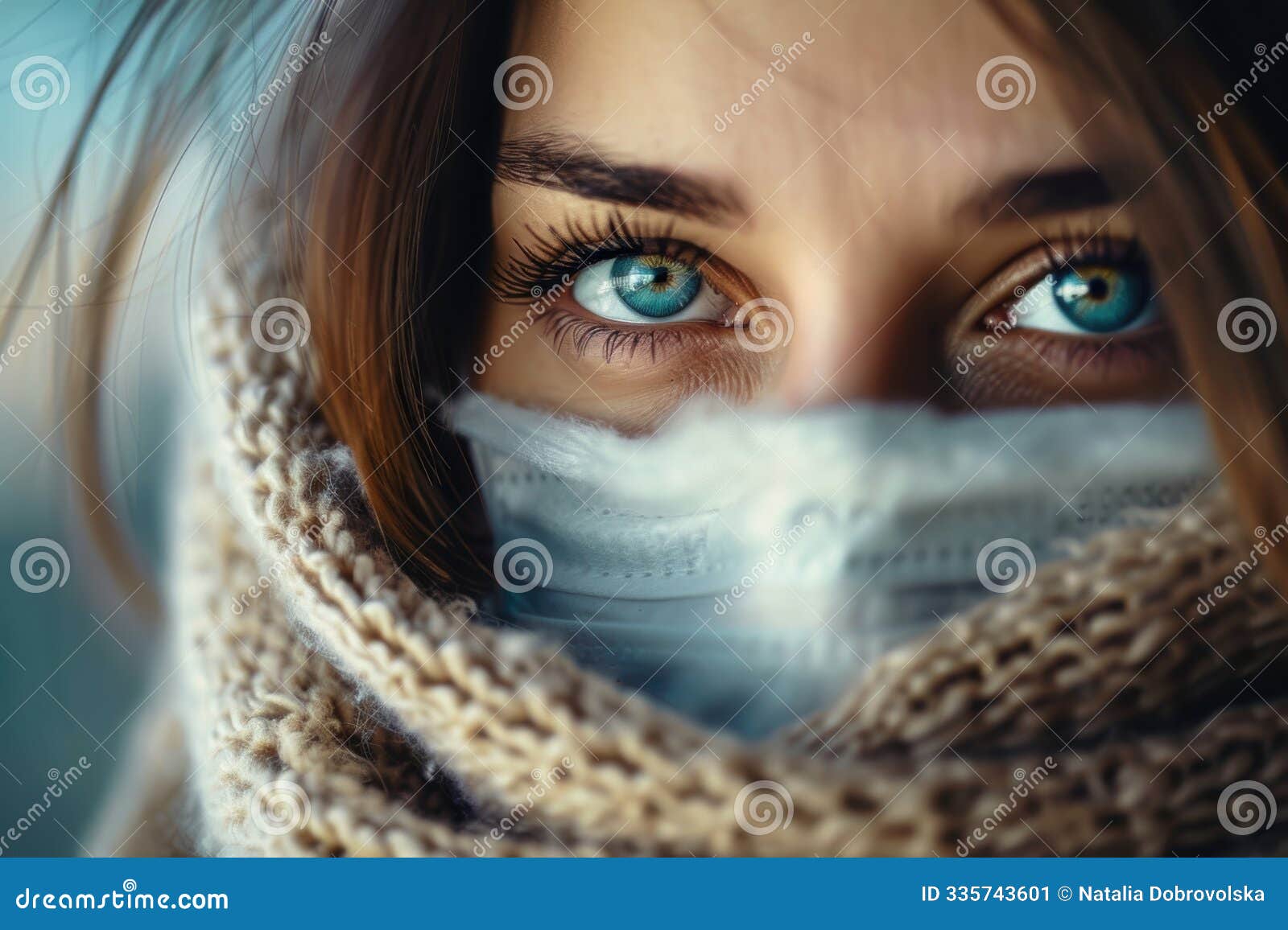 Flu Season Viruses Spreading through Air with Coughing, Microscopic ...