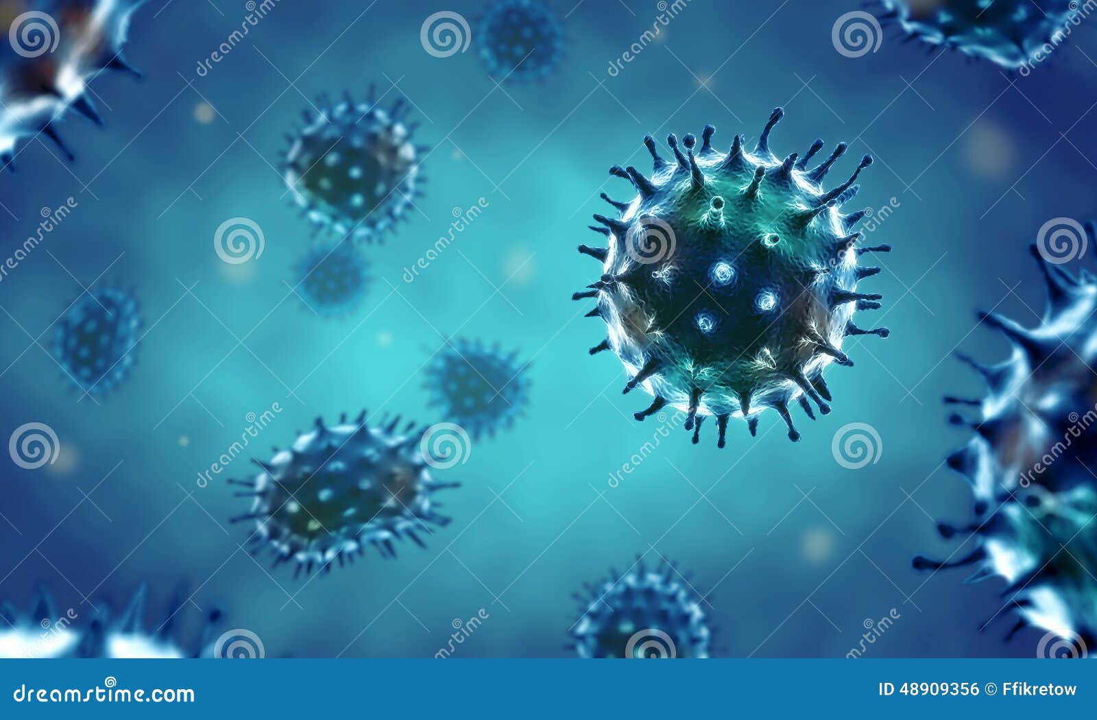 Influenza virus cells stock illustration. Illustration of super - 48909356