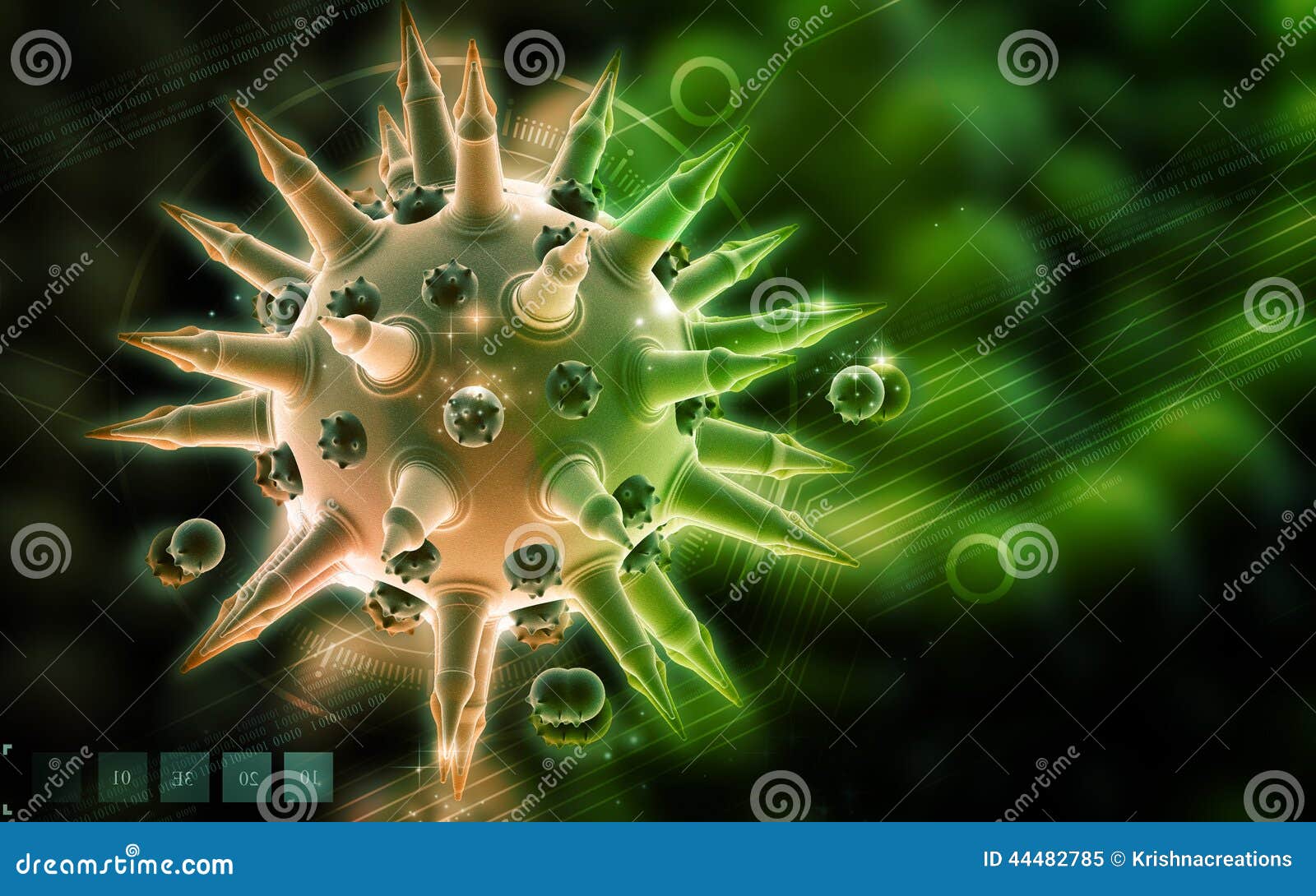 Flu virus stock illustration. Illustration of digital - 44482785