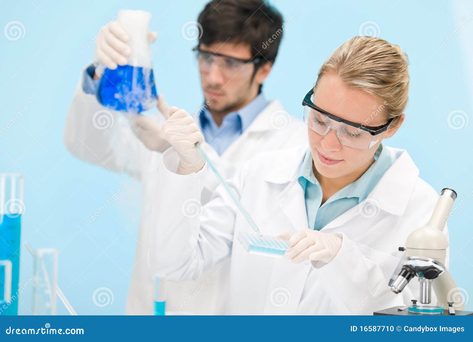 Flu Virus Experiment - Scientist in Laboratory Stock Photo - Image of ...