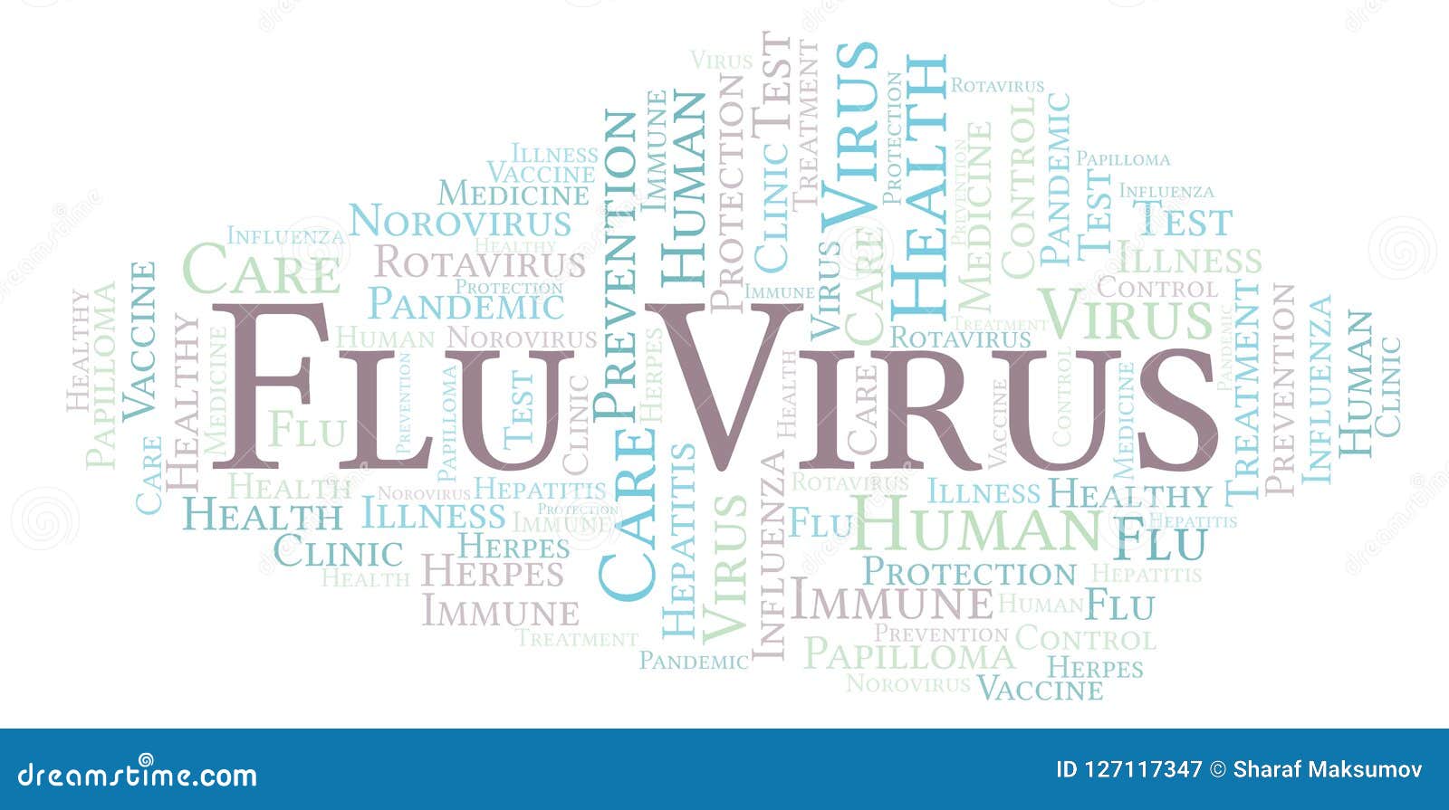 Flu Virus Word Cloud, Made with Text only. Stock Illustration ...
