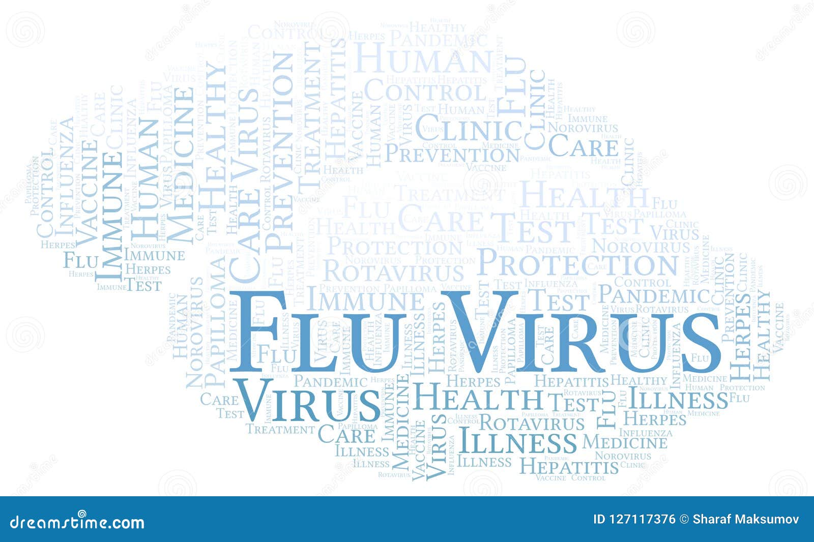 Flu Virus Word Cloud, Made with Text only. Stock Illustration ...