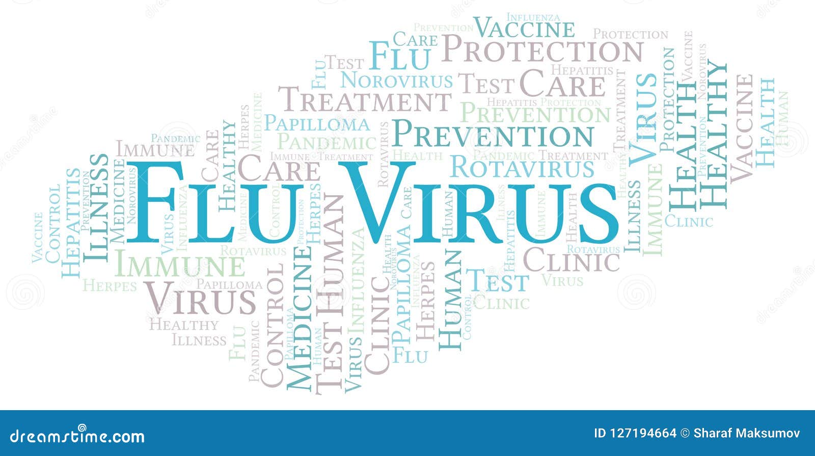 Flu Virus Word Cloud, Made with Text only. Stock Illustration ...