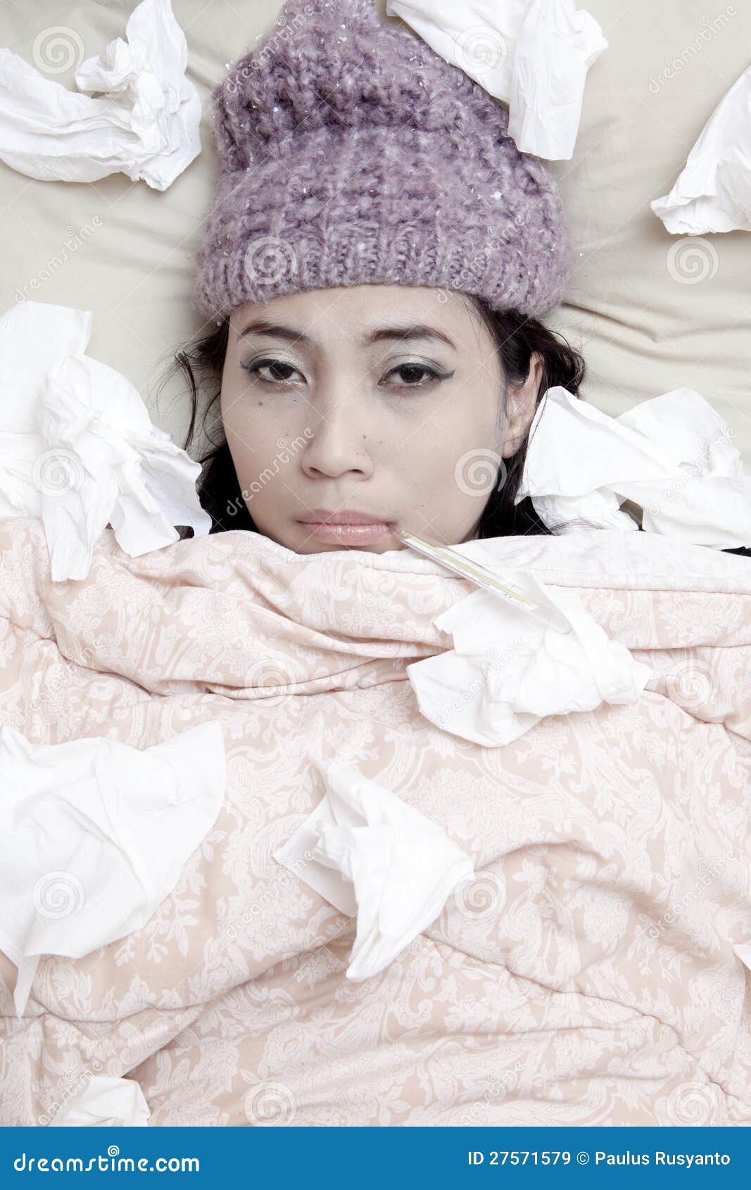 Flu winter 1 stock image. Image of allergy, lying, purple - 27571579