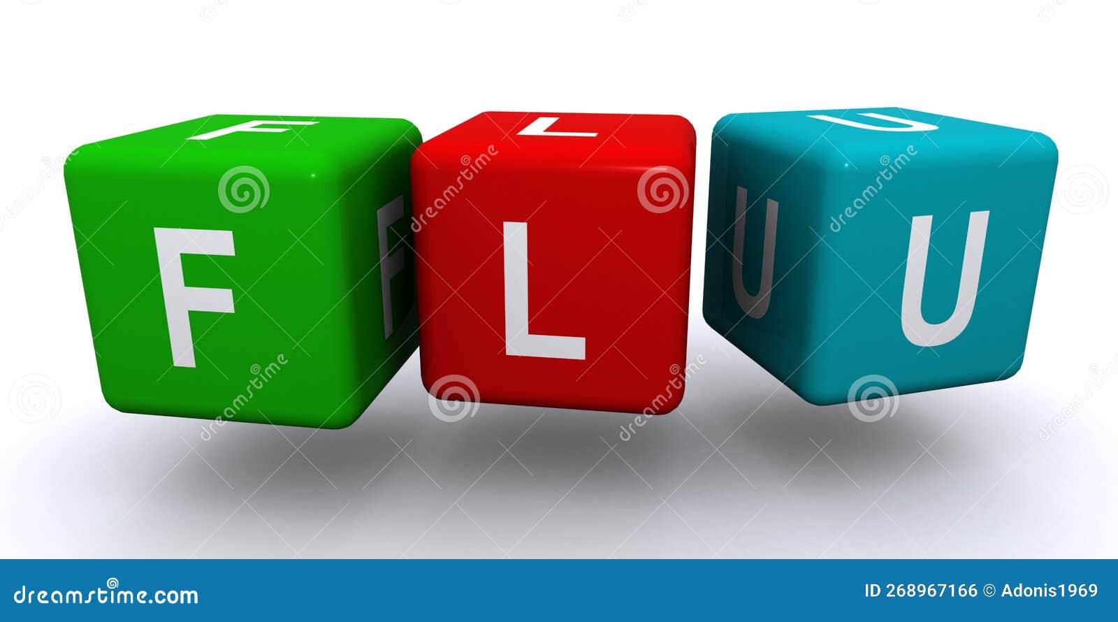 Flu word block on white stock illustration. Illustration of infection ...