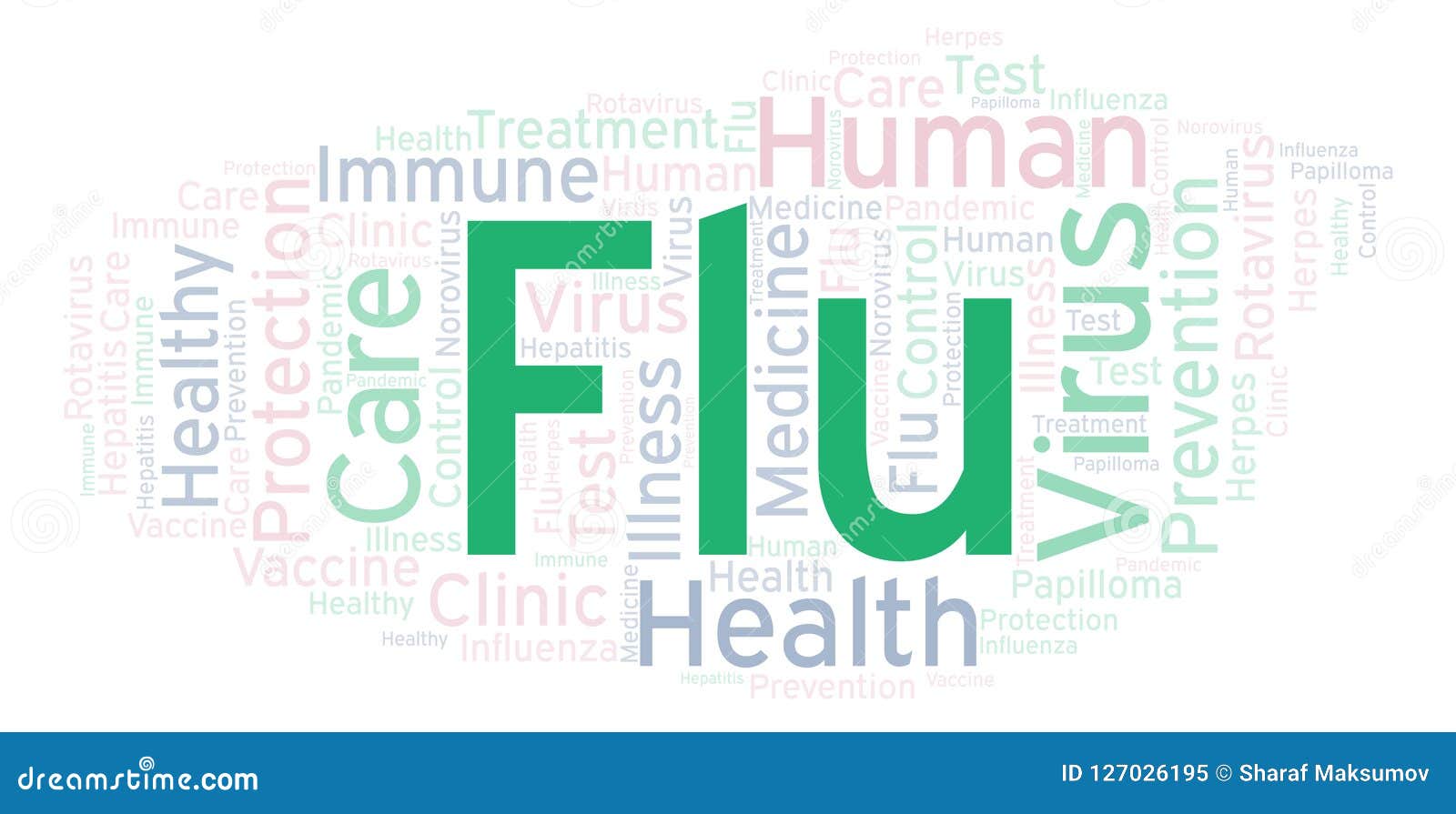 Flu Word Cloud, Made with Text only. Stock Illustration - Illustration ...