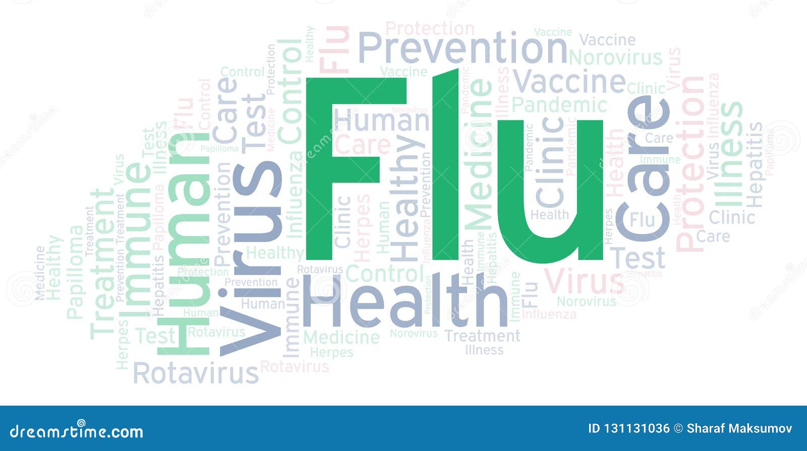 Flu Word Cloud, Made with Text only. Stock Illustration - Illustration ...
