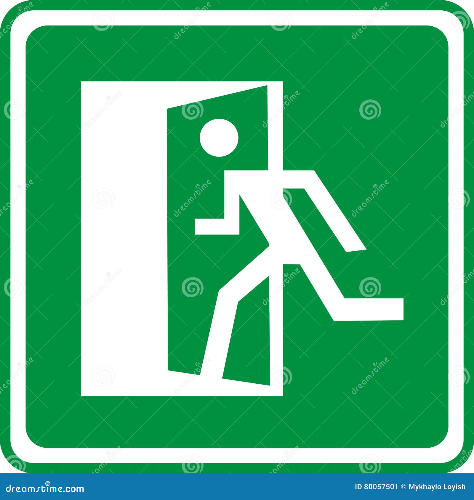 Fluchtwegzeichen vektor abbildung. Illustration von unten - 80057501