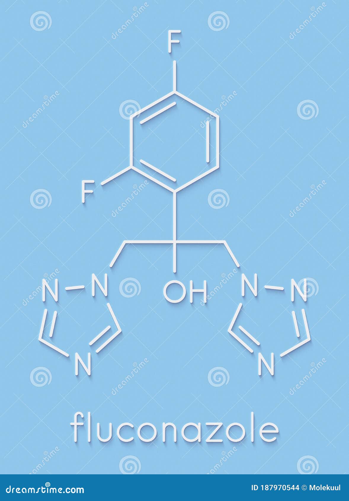 Fluconazole, Molecule. It Is Triazole Antifungal Medication Used To ...
