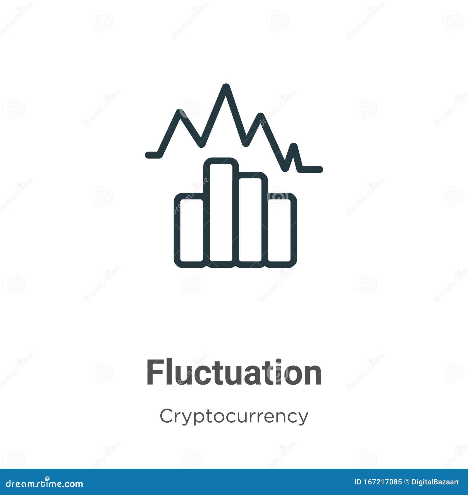 Fluctuation Vector Icon On White Background. Flat Vector Fluctuation ...