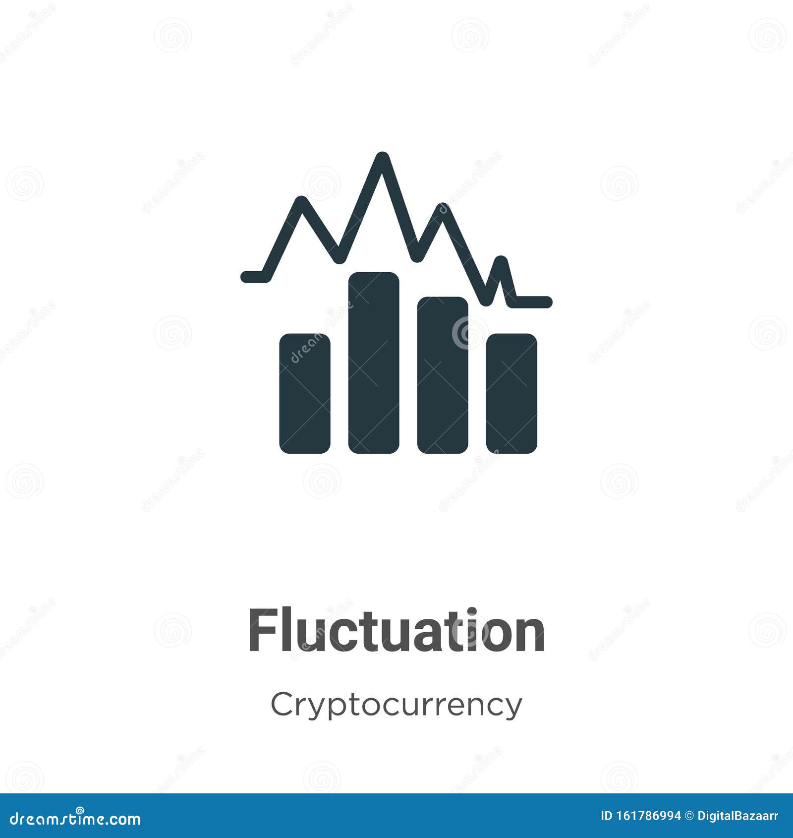 Fluctuation Vector Icon on White Background. Flat Vector Fluctuation ...