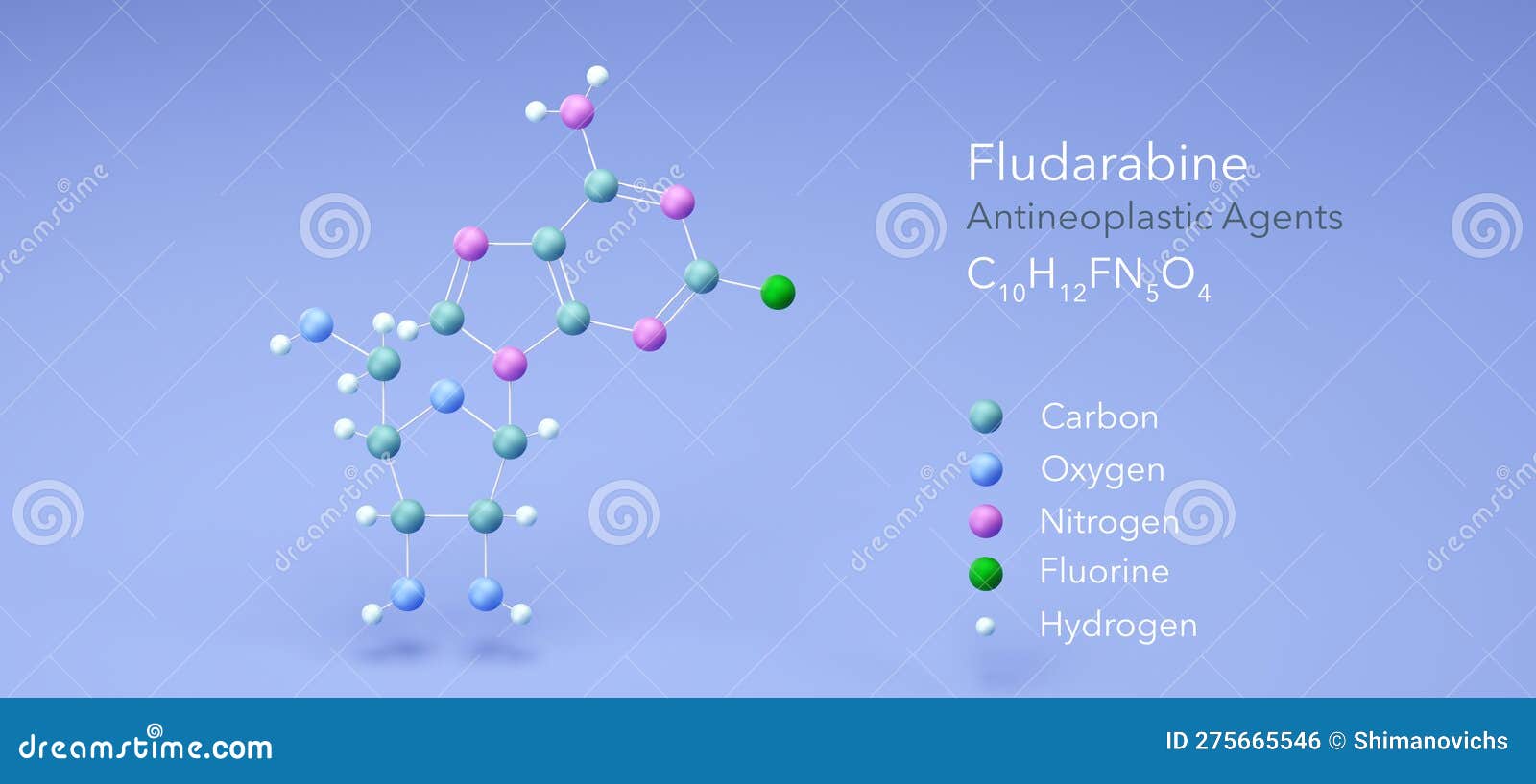 Fludarabine Molecule, Molecular Structures, Antineoplastic Agents, 3d ...