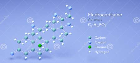 Fludrocortisone Molecule, Molecular Structures, Adrenals, 3d Model ...
