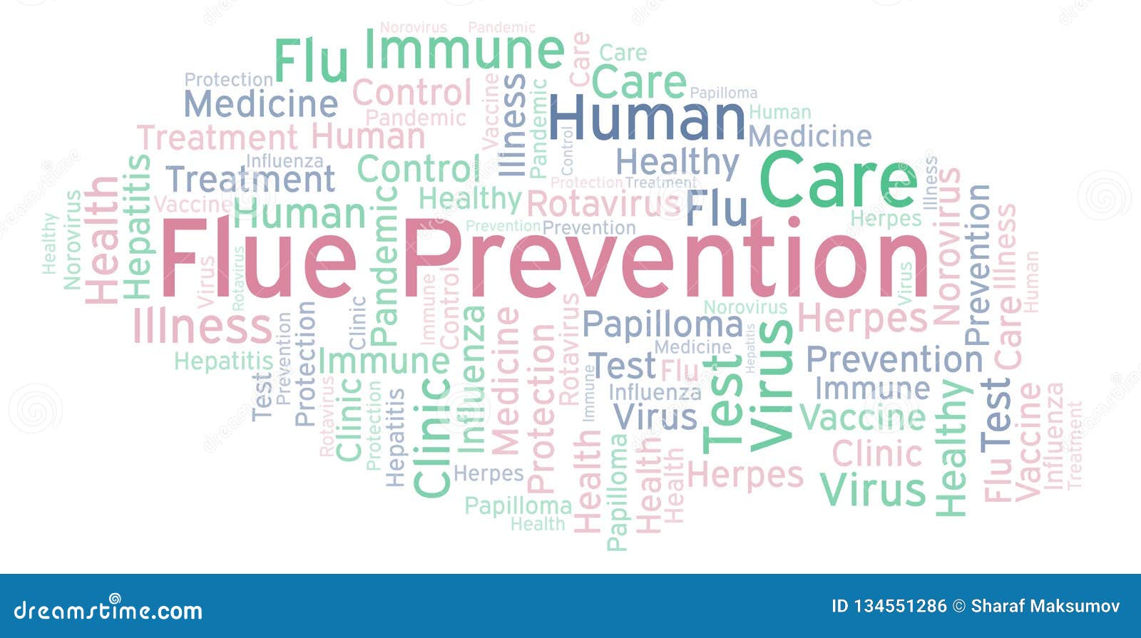 Flue Prevention Word Cloud, Made with Text only Stock Illustration ...