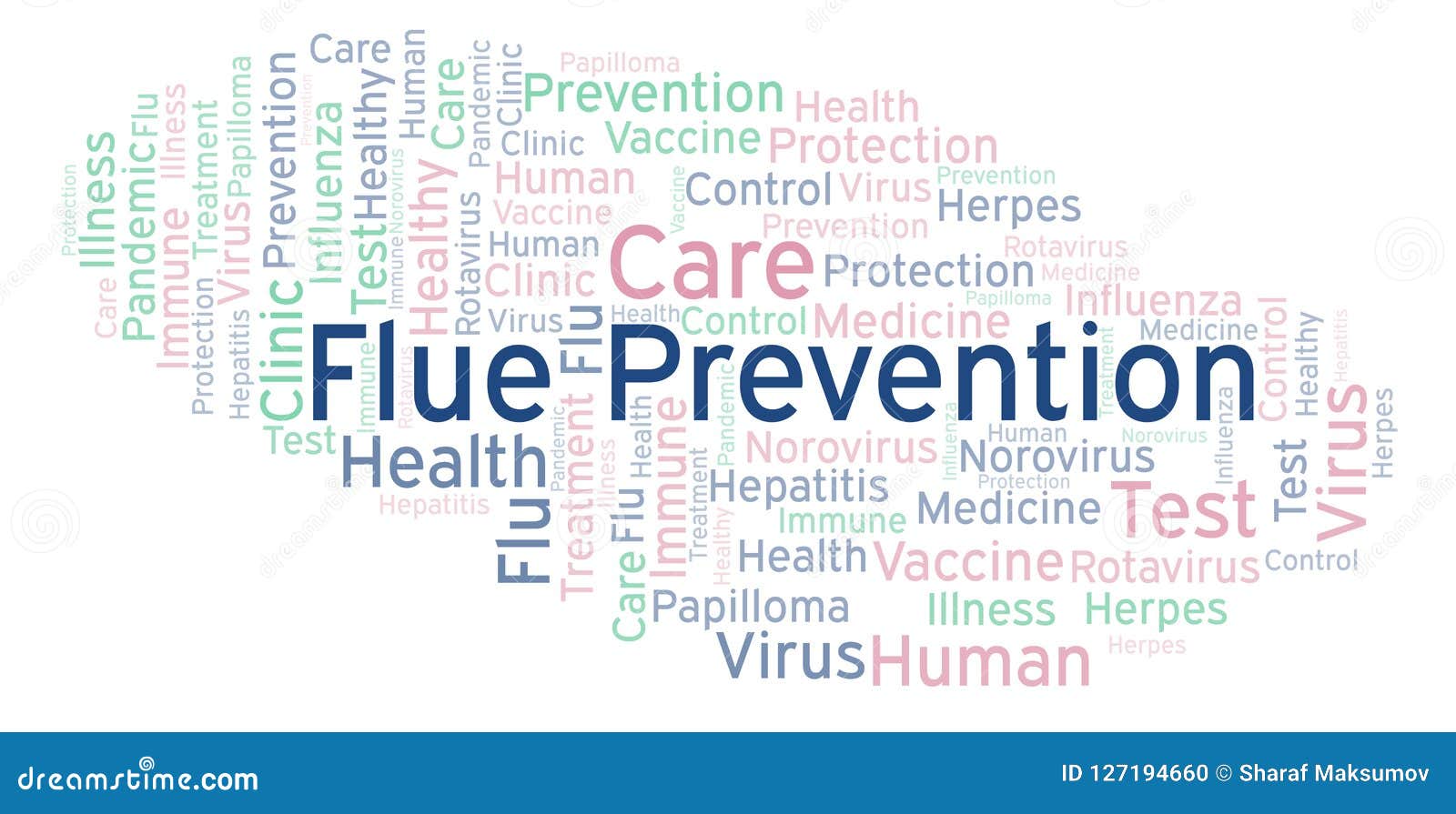Flue Prevention Word Cloud, Made with Text only. Stock Illustration ...