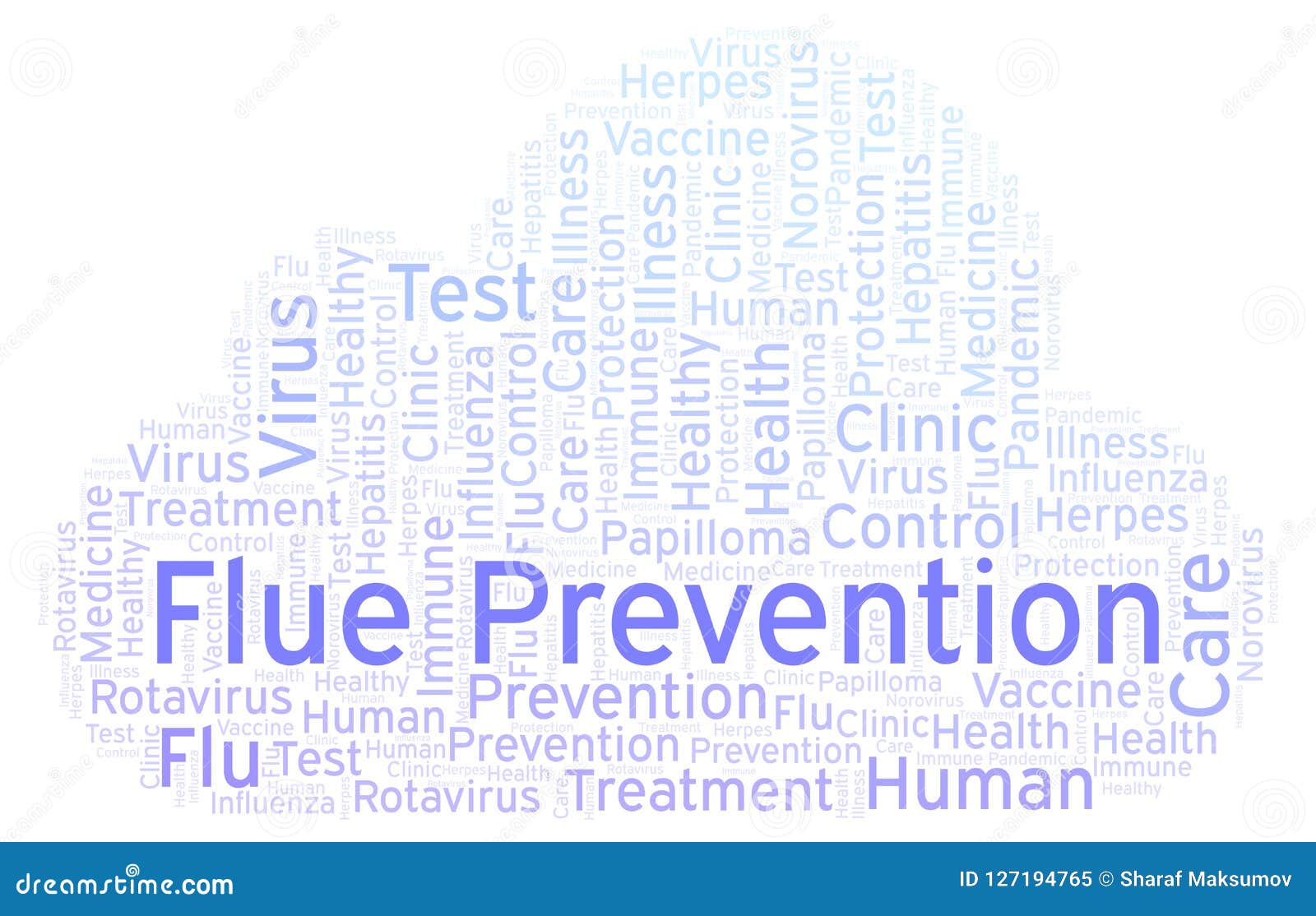 Flue Prevention Word Cloud, Made with Text only. Stock Illustration ...