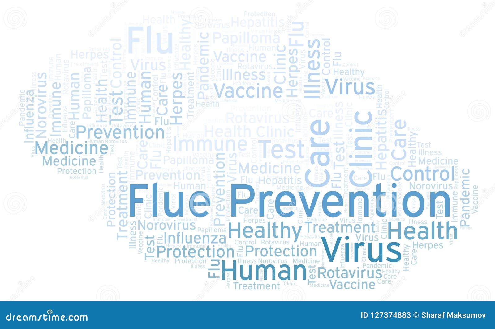 Flue Prevention Word Cloud, Made with Text only. Stock Illustration ...