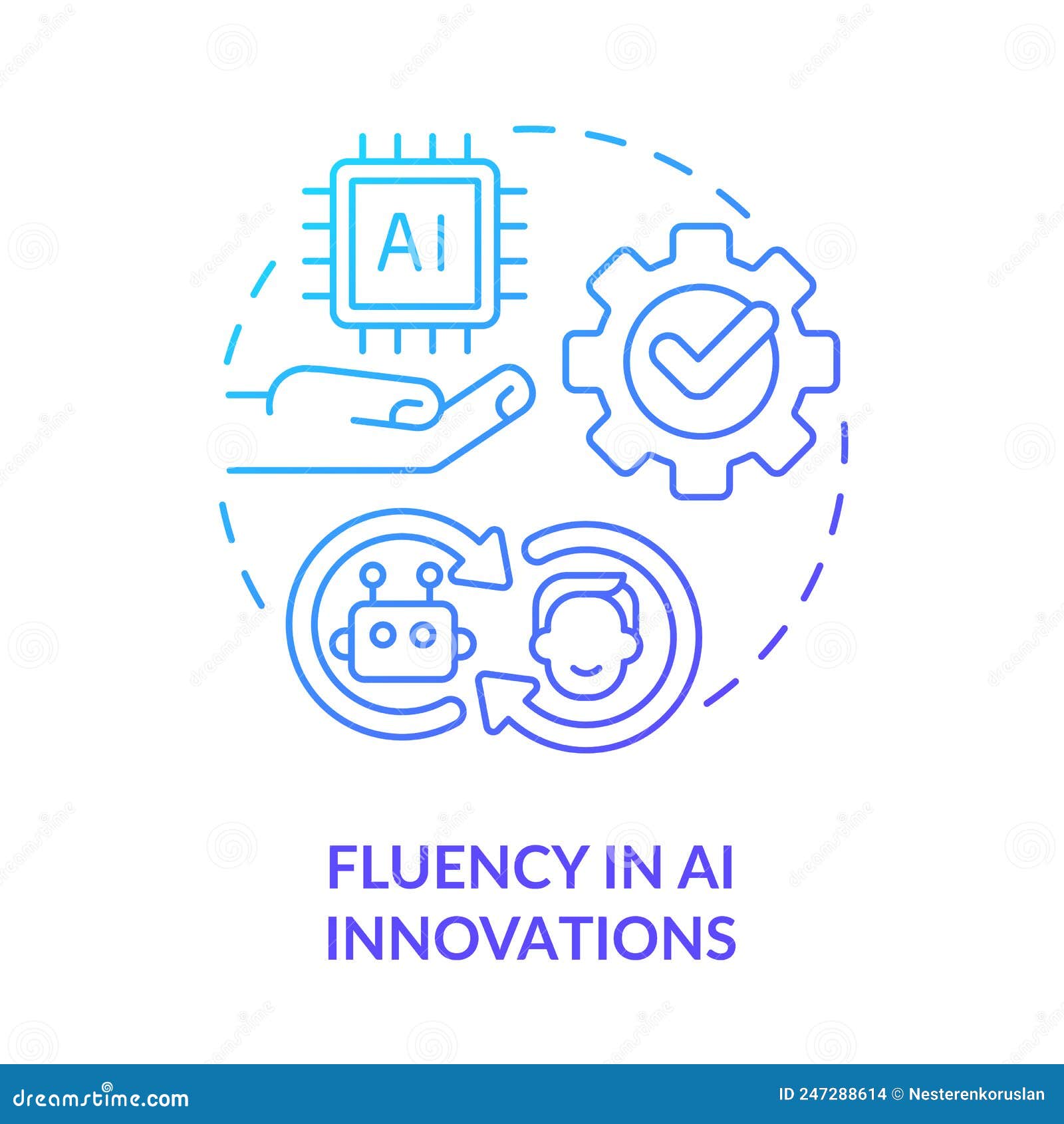 Fluency in AI Innovations Blue Gradient Concept Icon Stock Vector ... Fluency in AI Innovations Blue Gradient Concept Icon Stock Vector ...
