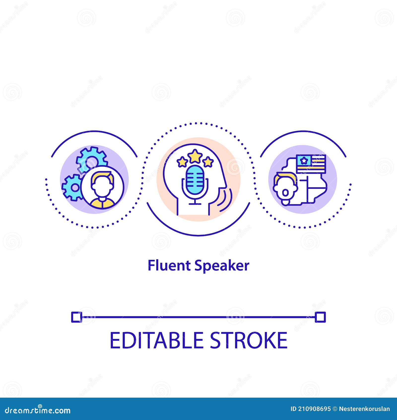Fluent Speaker Concept Icon Stock Vector - Illustration of improvement ...