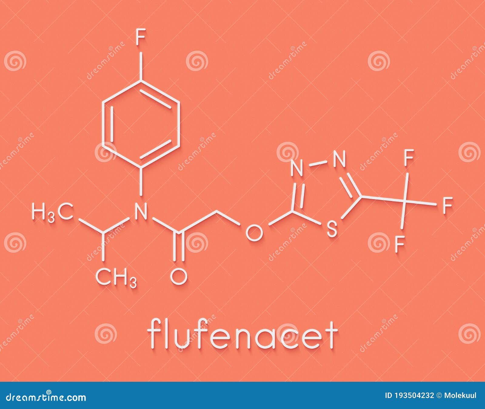 Flufenacet Herbicide Molecule. Skeletal Formula Stock Illustration ...