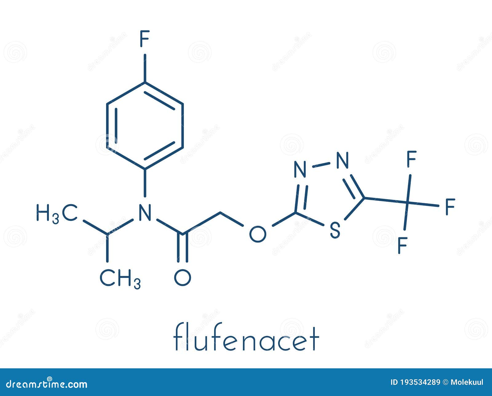 Flufenacet Herbicide Molecule. Skeletal Formula Stock Vector ...