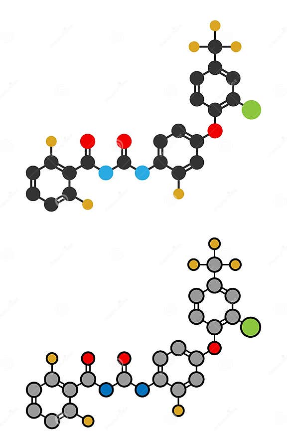 Flufenoxuron Insecticide Molecule Stock Vector - Illustration of ...