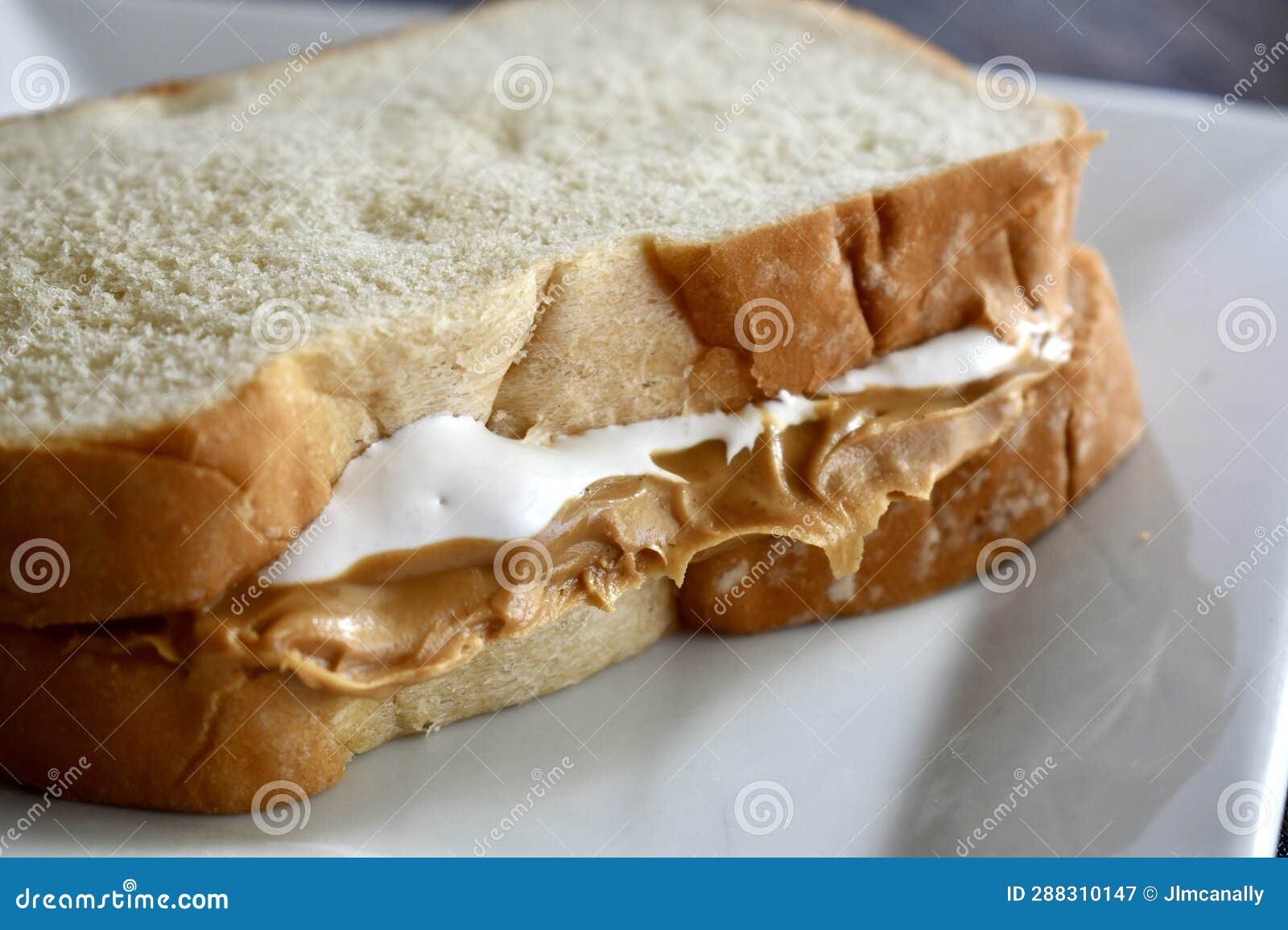 Fluffernutter sandwich stock image. Image of food, fluff - 288310147
