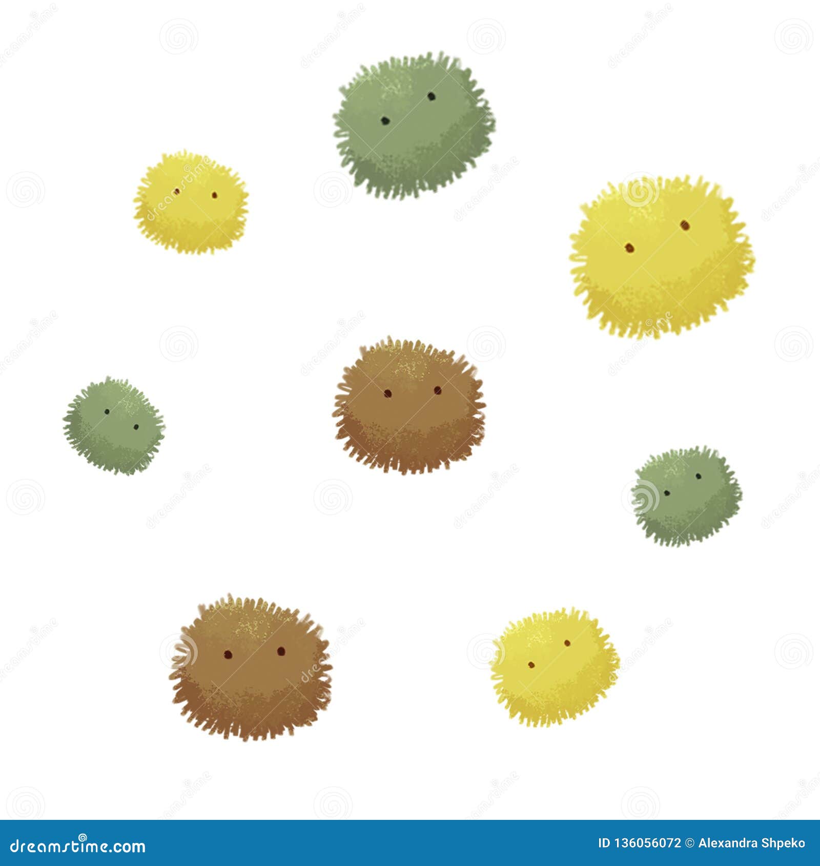 Colorful fluffy, hair ball stock illustration. Illustration of color ...