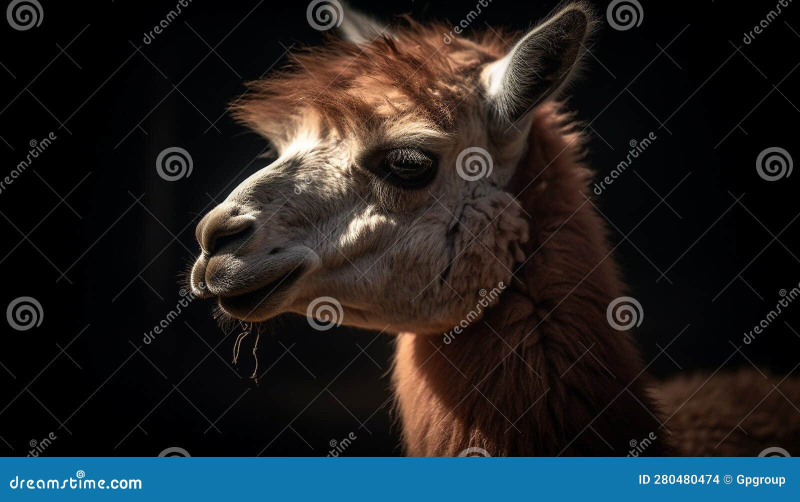 Fluffy Alpaca Poses for Cute Portrait Outdoors Generated by AI Stock ...