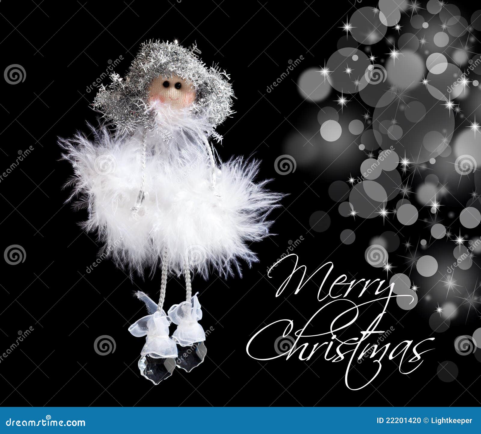 Fluffy Angel and Christmas Lights Stock Photo - Image of holy, elegant ...