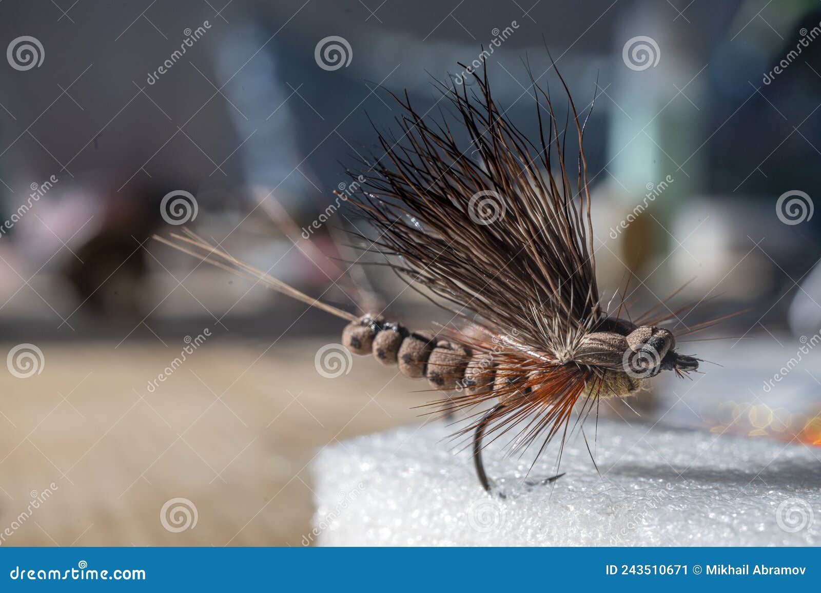 Fluffy Artificial Fly, Mayfly Imitation. Fly Fishing Stock Image ...