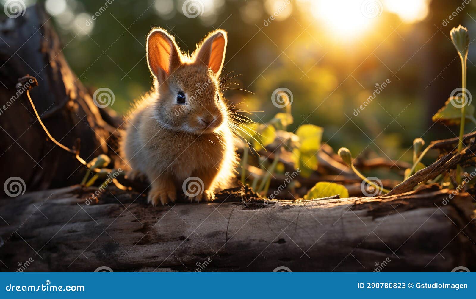 Fluffy Baby Rabbit Sitting in Grass, Enjoying Nature Generated by AI ...