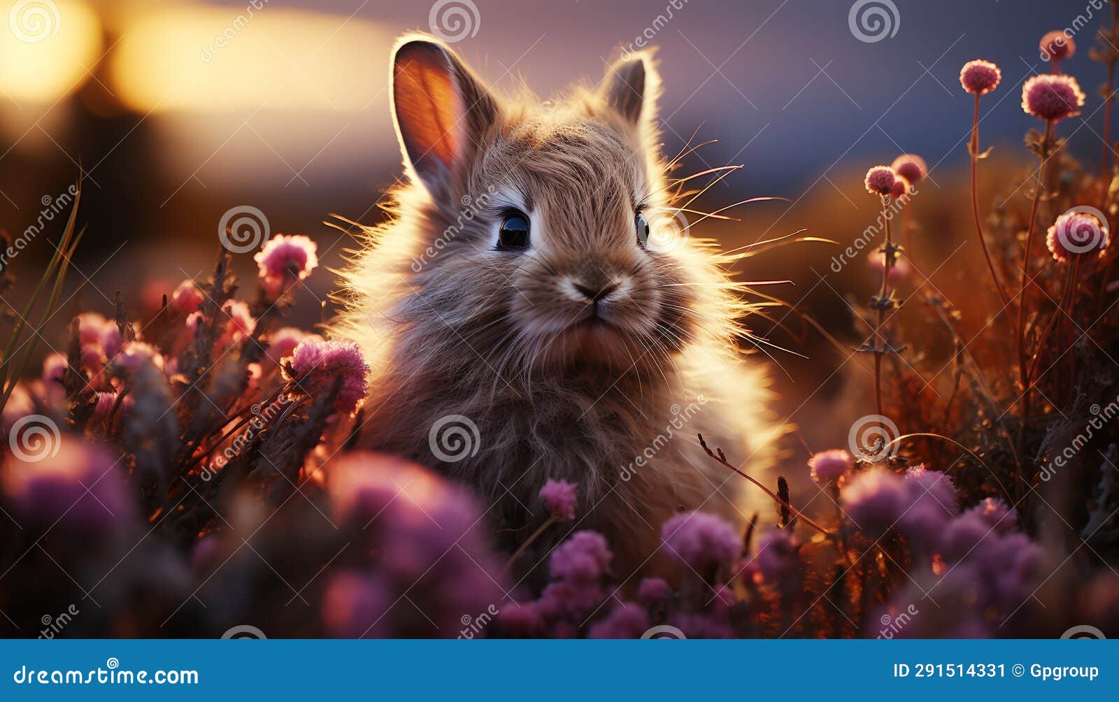 Fluffy Baby Rabbit Sitting in Grass, Enjoying Nature Generated by AI ...
