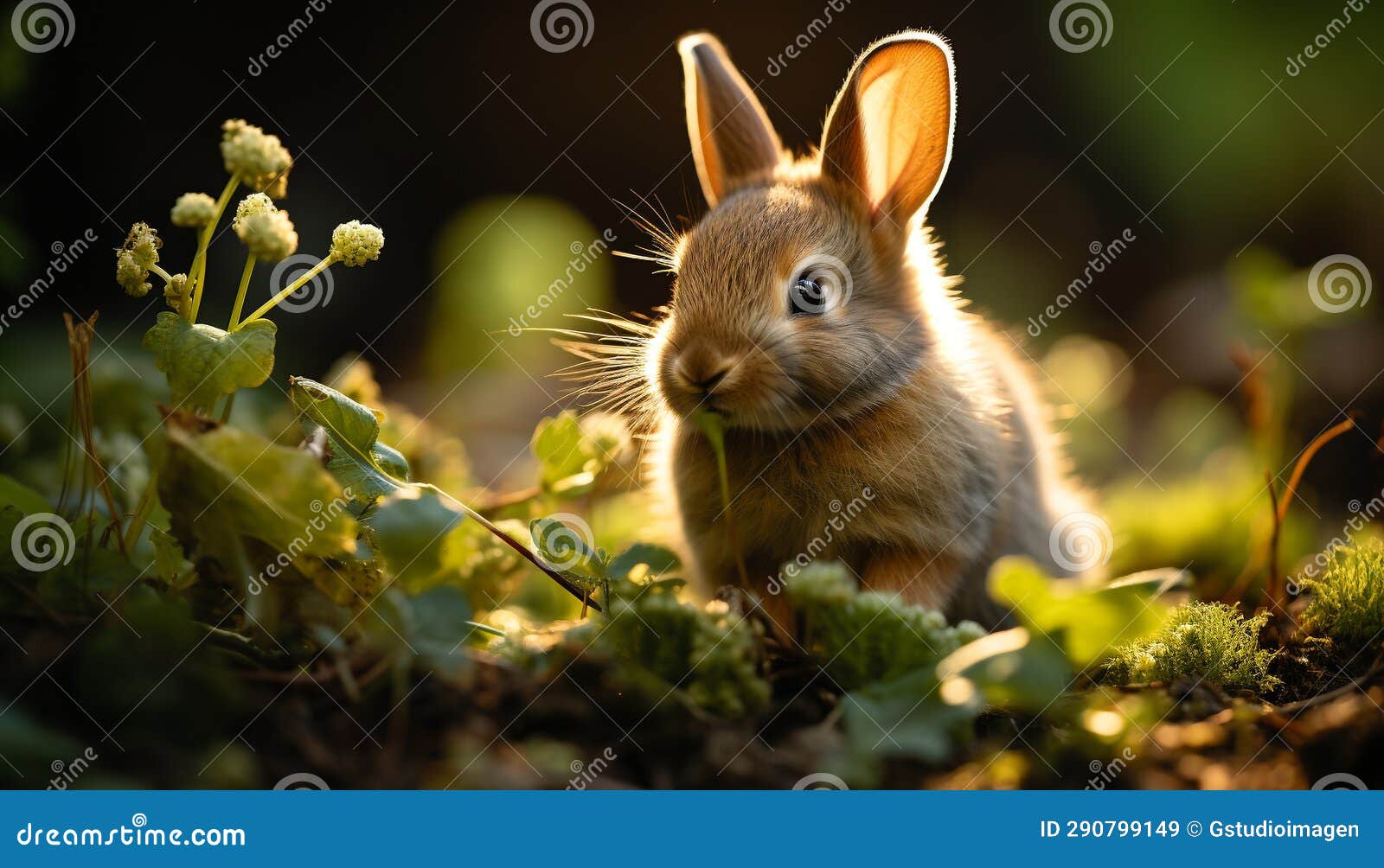 Fluffy Baby Rabbit Sitting in Green Grass, Enjoying Springtime ...