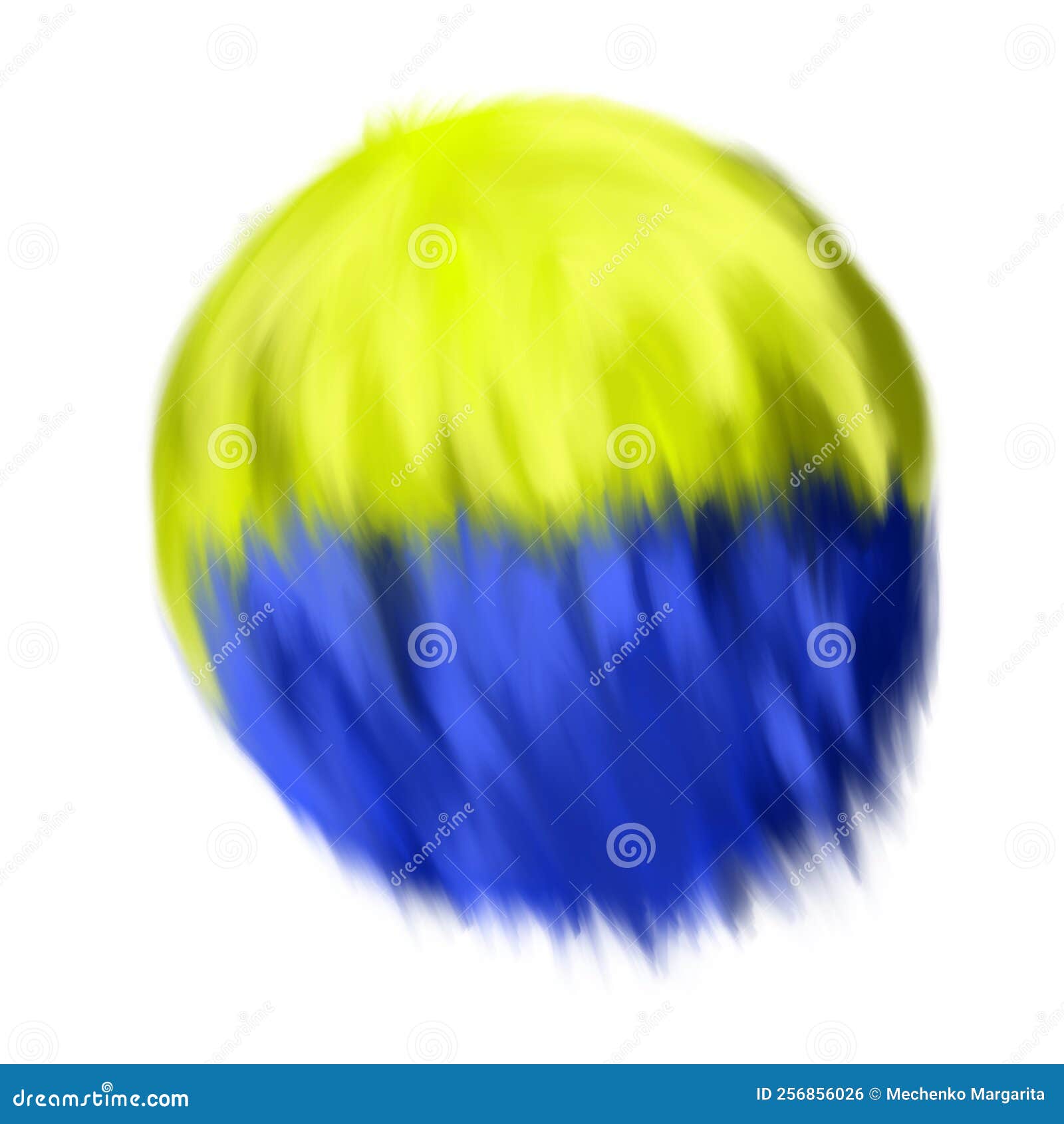 A Fluffy Ball Painted in the Colors of the Ukrainian Flag. Stock ...
