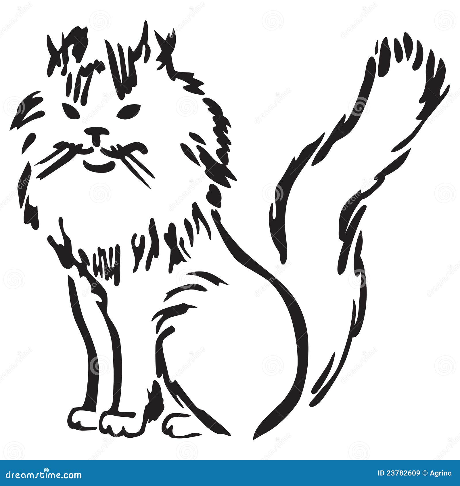 Fluffy cat stock vector. Illustration of cute, fluffy - 23782609