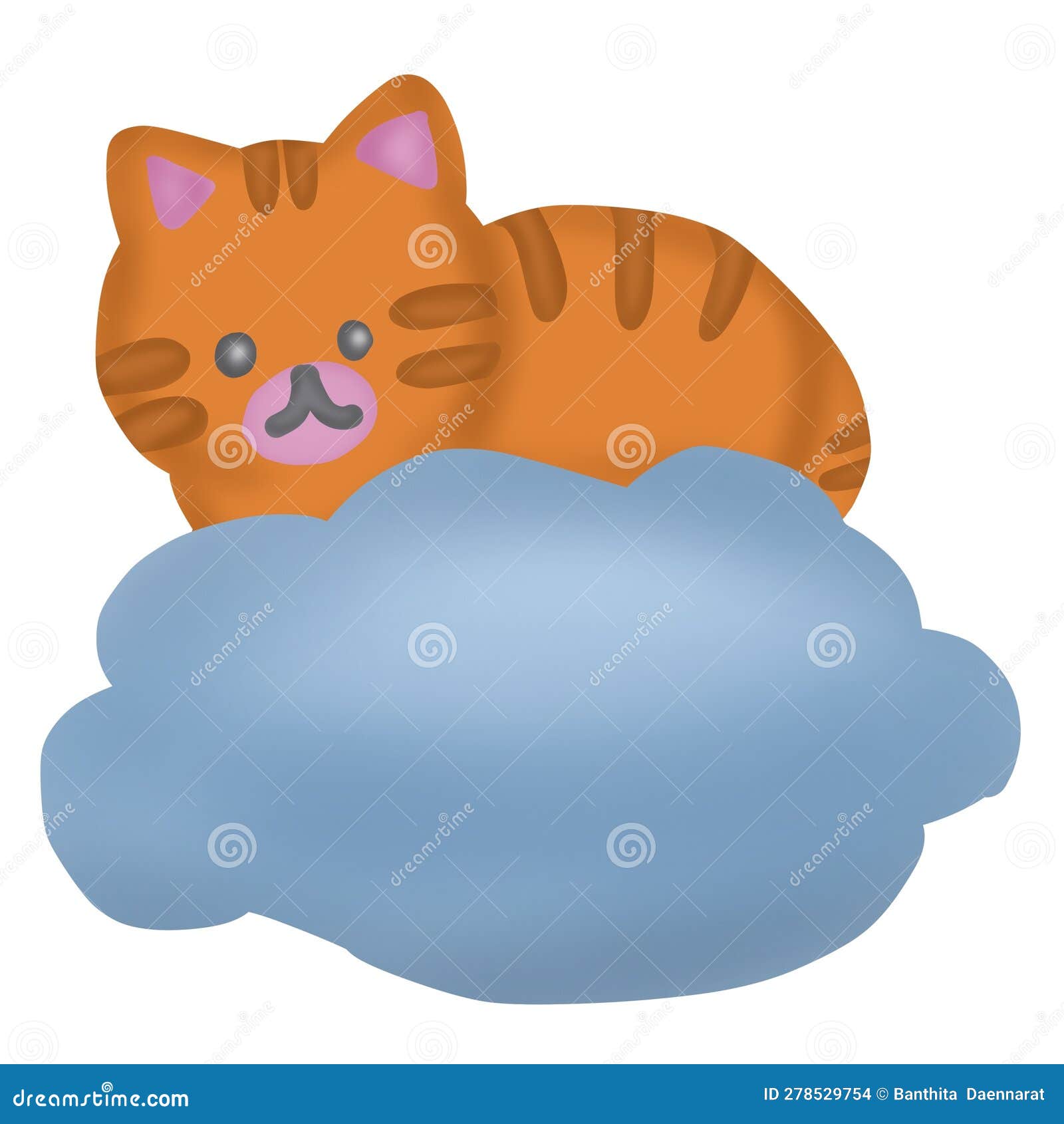 A cat on cloud stock illustration. Illustration of patternor - 278529754