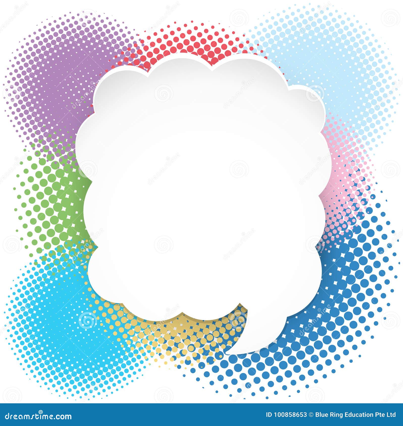 Fluffy Cloud Bubble on Colorful Background Stock Illustration ...