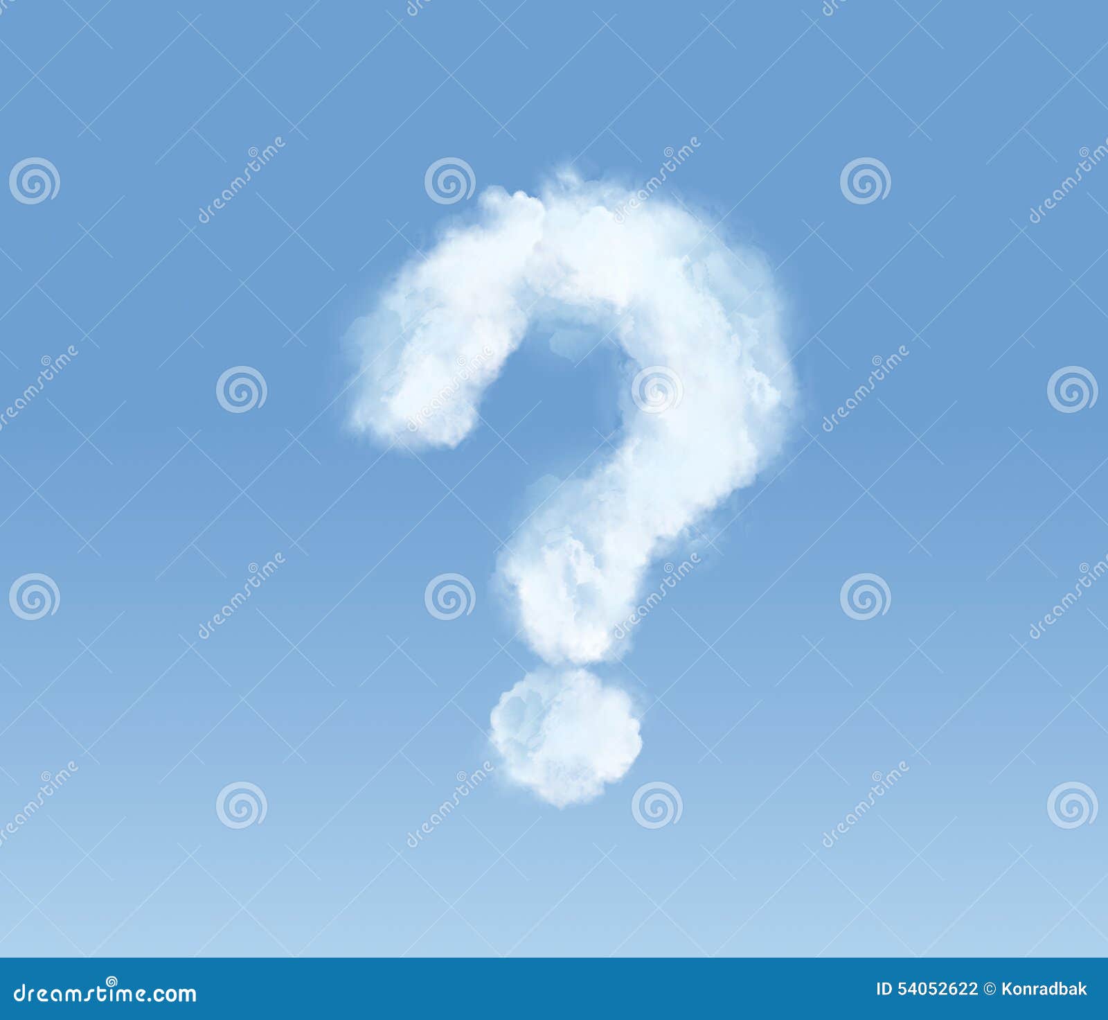 Fluffy Cloud in the Form of a Question Mark Stock Illustration ...