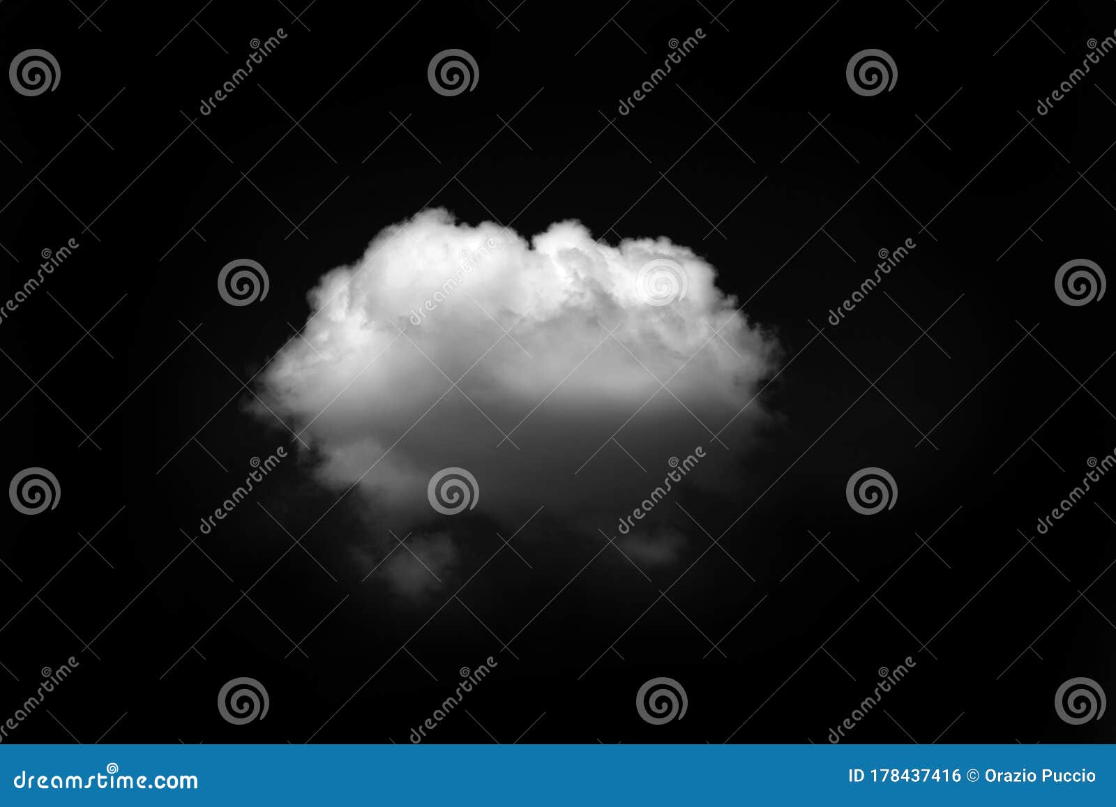 Fluffy Cloud, Isolated Realistic Cloud on Black Background Stock Photo ...