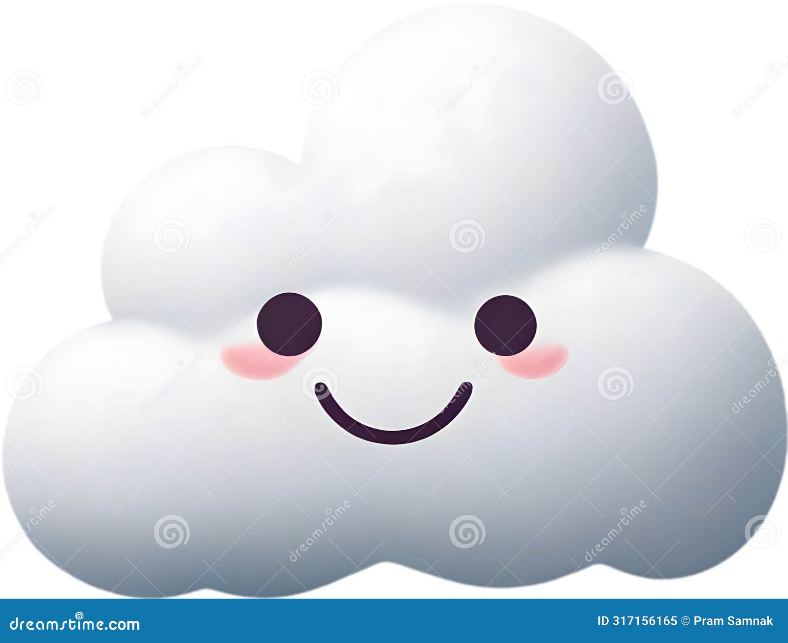 A Fluffy Cloud Shaped Like a Smiling Face. Stock Image - Illustration ...